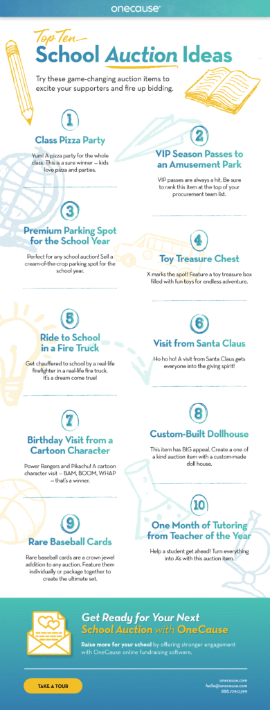 Top 10 School Auction Item Ideas - OneCause