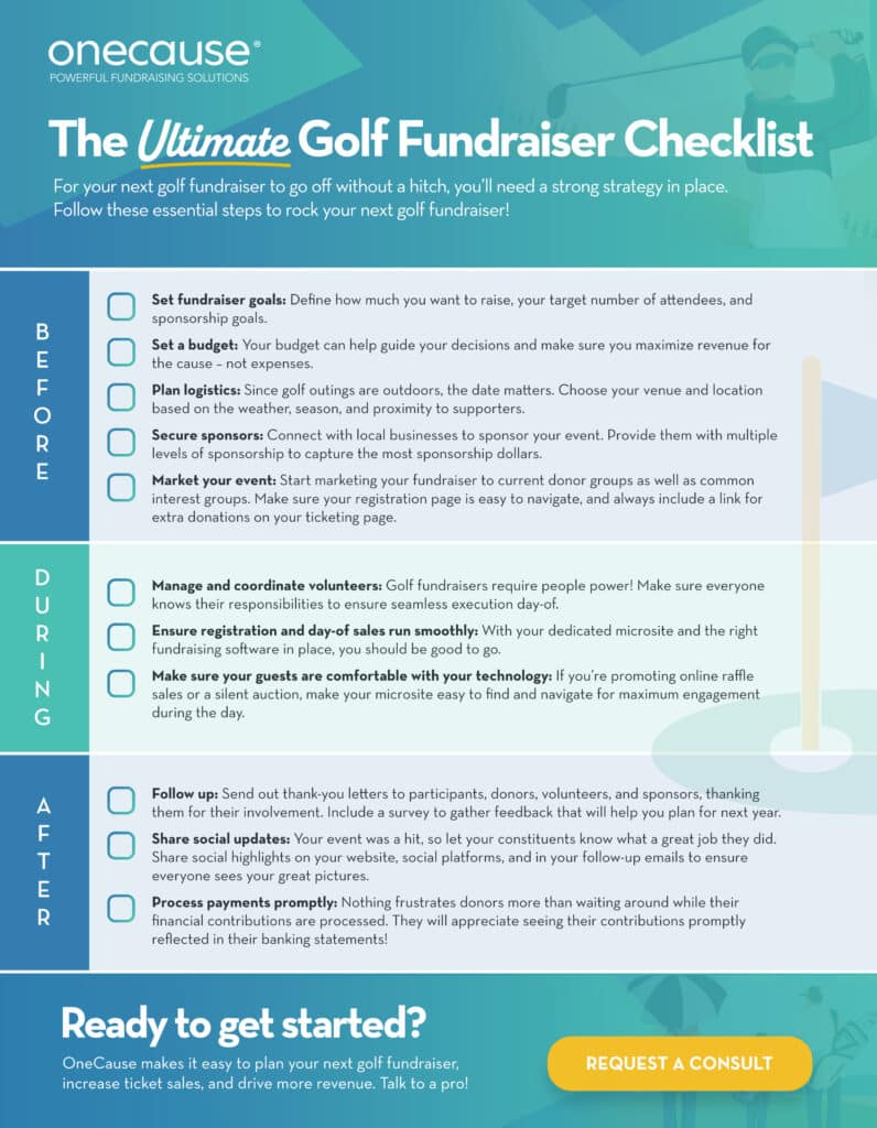 Infographic: The Ultimate Golf Fundraiser Checklist - OneCause