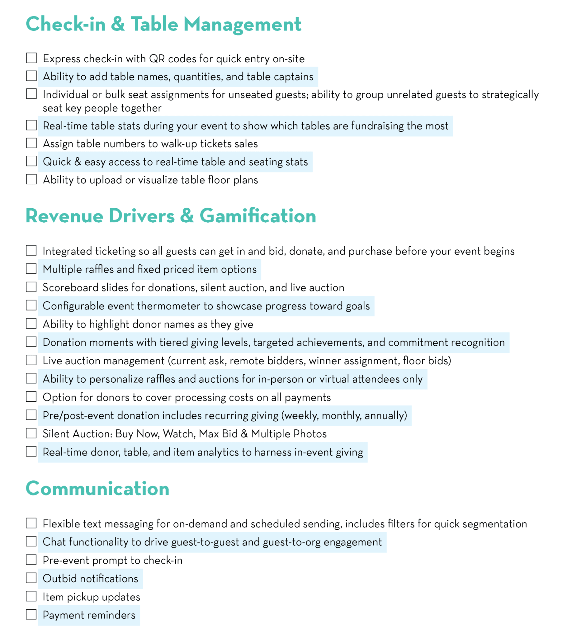 Infographic: Ultimate Fundraising Software Checklist - OneCause