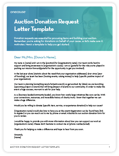 Auction Donation Request Letter Template