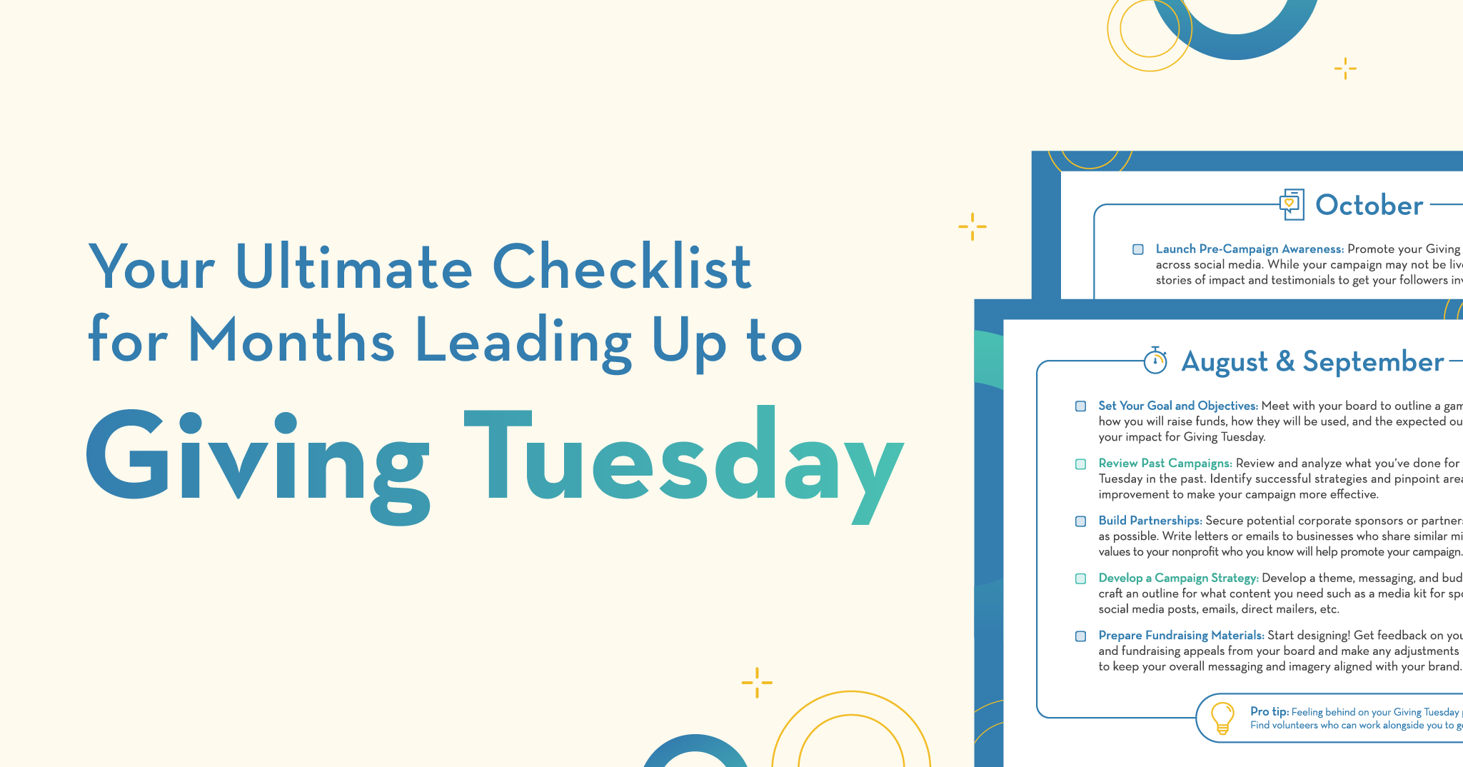 Your Ultimate Checklist for Months Leading Up to Giving Tuesday - OneCause